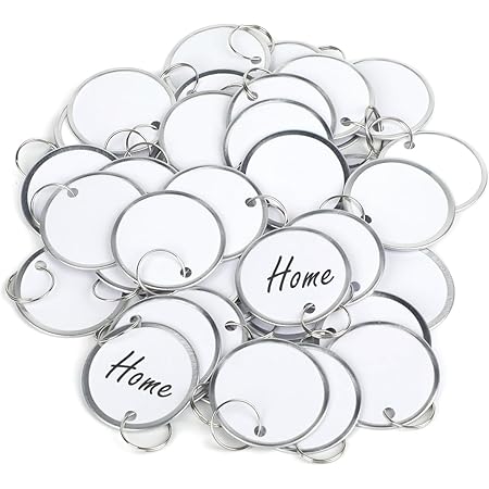 Amazon.com : Uniclife Metal Rim Key Tags 1.5 Inch Round Key Chain Tags ...
