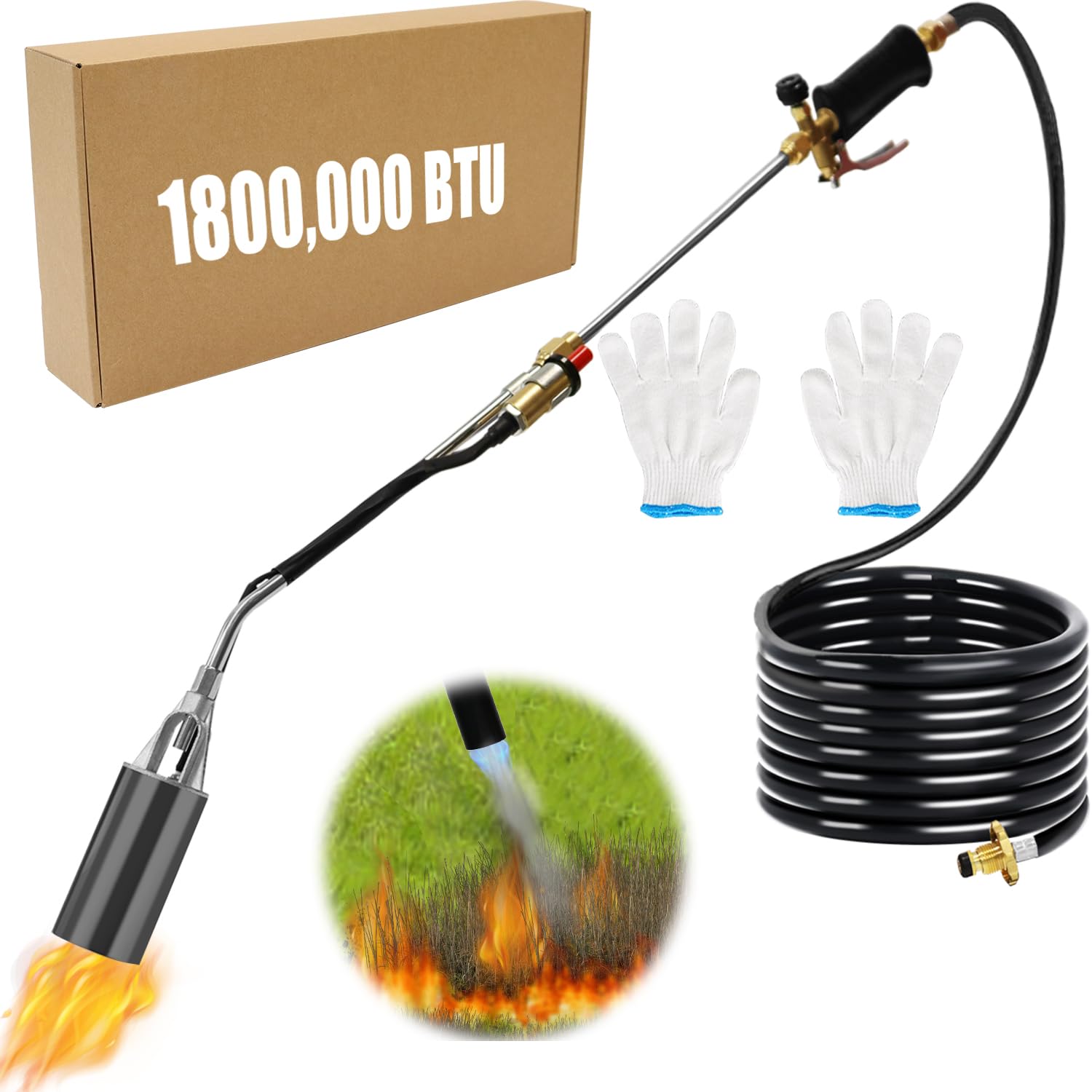 Amazon.com: Propane Torch Weed Burner, High Output 1,800,000 BTU ...
