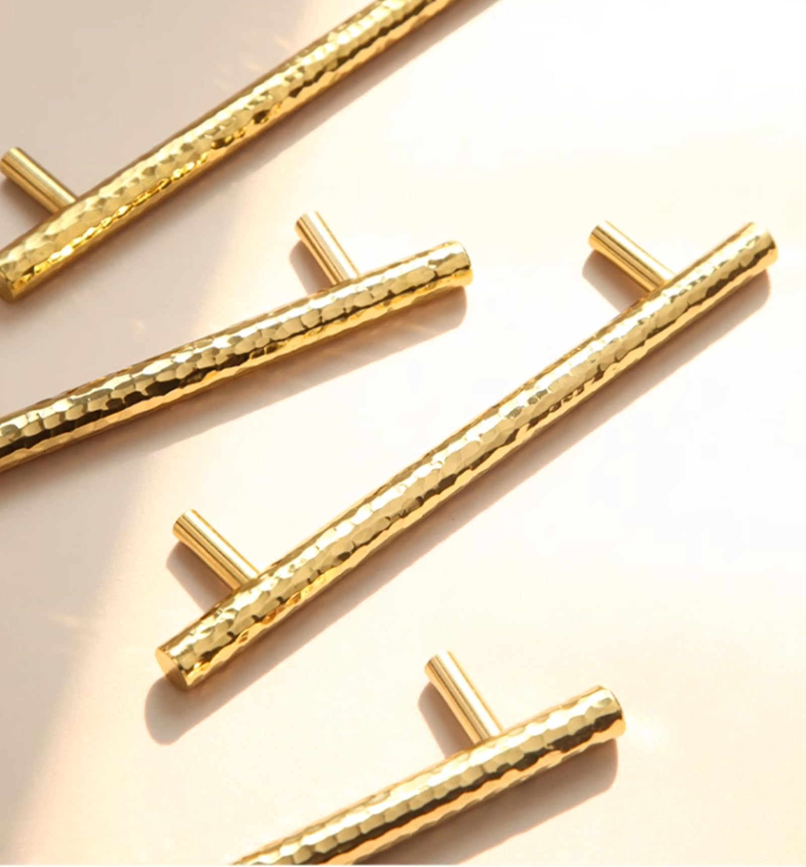 Hammered Brass Kitchen Hardware Signature Hardware 6" Belfast Solid