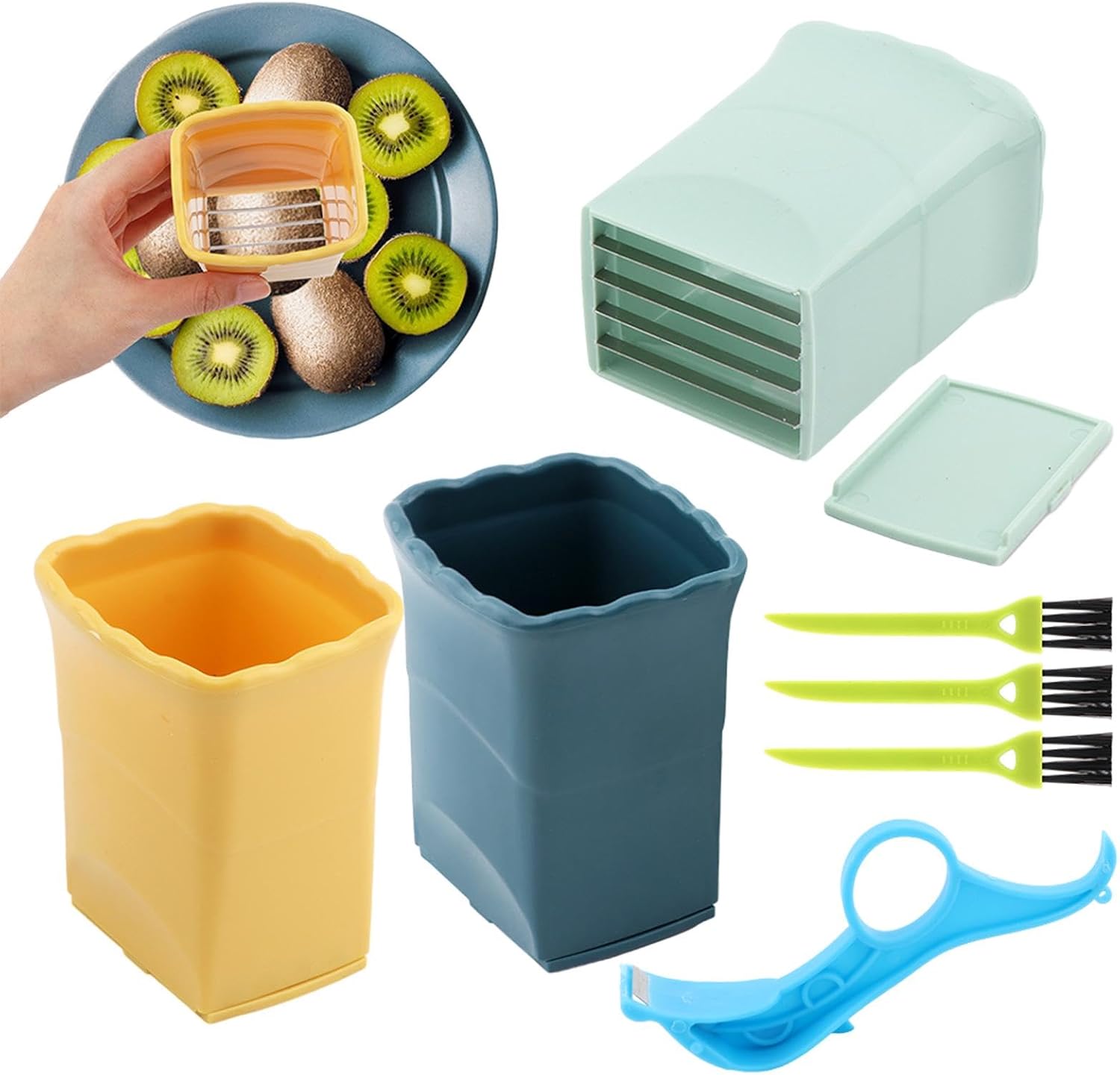 Amazon.com: 3Pcs Fruit Slicer Cup Egg Banana Slicer Strawberry Slicer ...