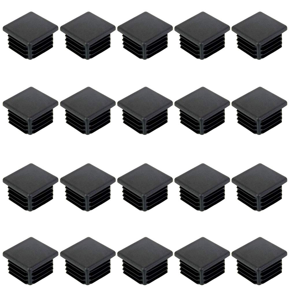 Buy FOGAWA 20Pcs Square Plastic End Caps Tube End Caps 40x 40mm Ribbed ...