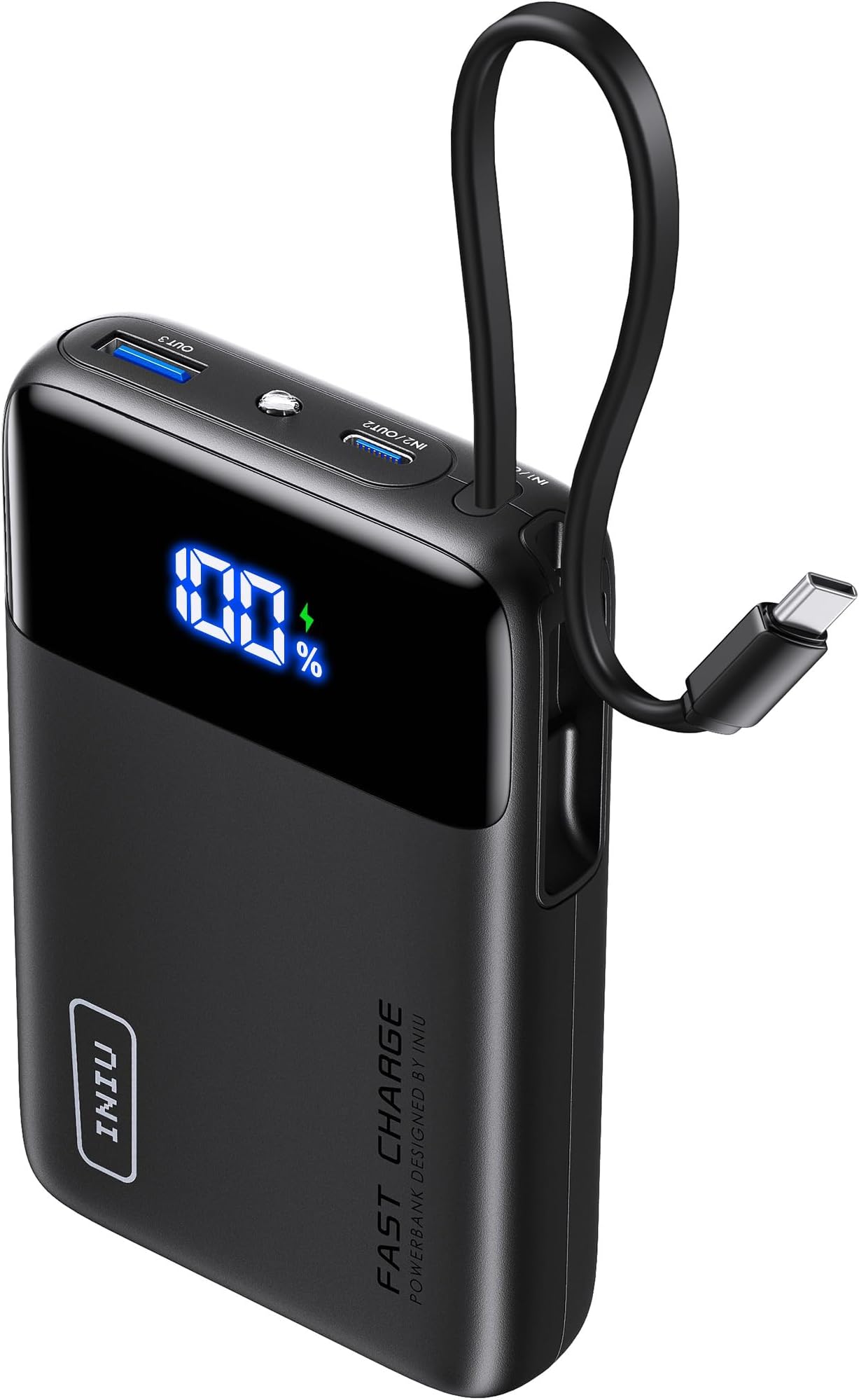 INIU Power Bank, 20000mAh 45W Portable Charger with Built in Cables ...