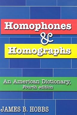 Amazon.com: Homophones and Homographs: An American Dictionary ...