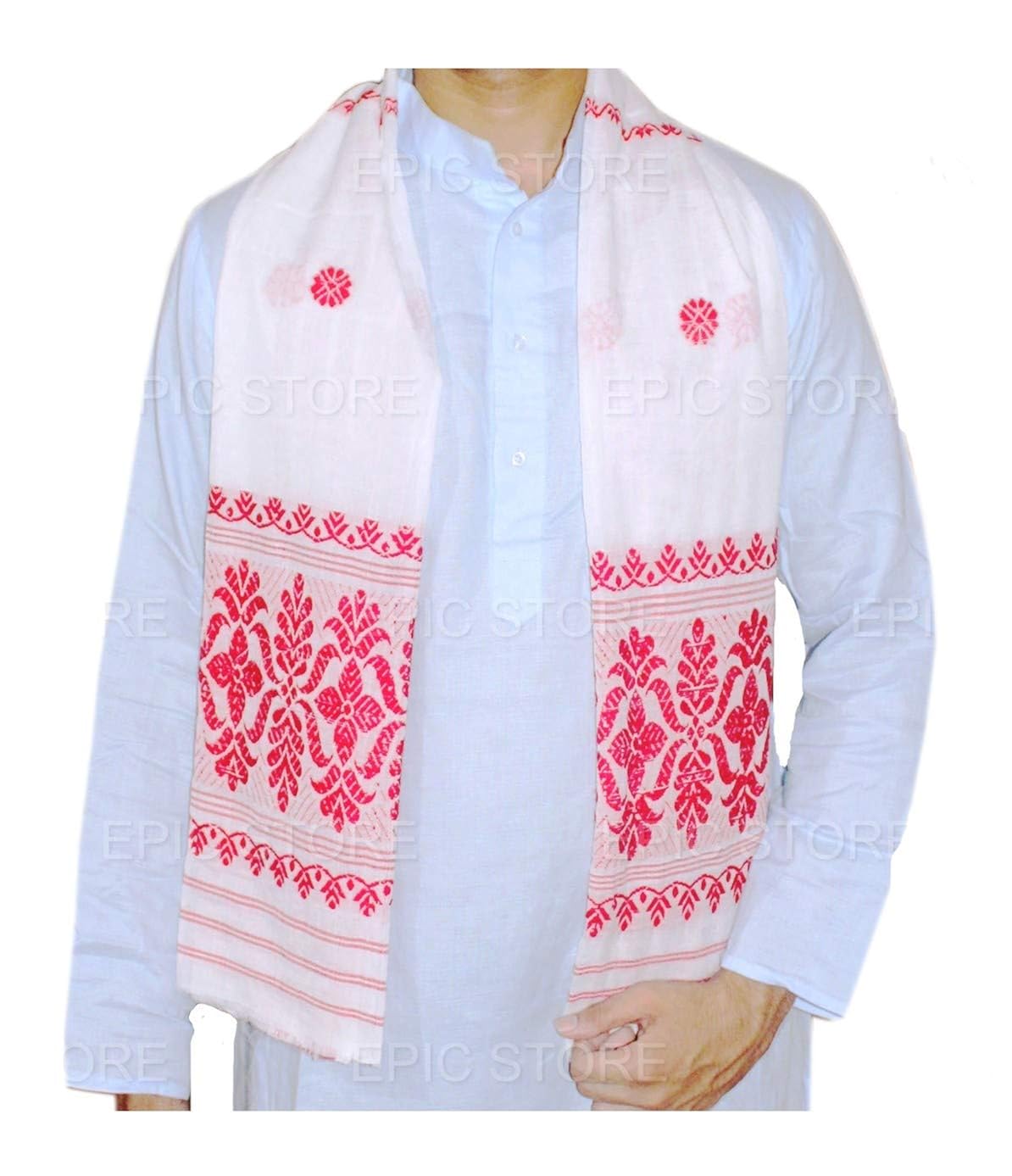 EPIC STORE RETAILER Full Embroidery Work Assamese Cotton Soft Gamosa ...