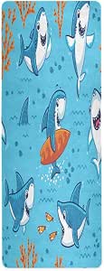 Amazon.com : Kigai Cartoon Shark Yoga Mat Non Slip Exercise Mat ...