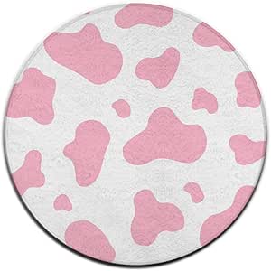 Amazon.com: Soft Round Area Rugs Cute Pink Cow Print for Room Carpet ...