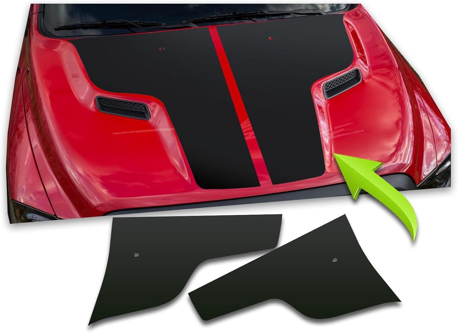 Amazon.com - BENINI DESIGN STUDIO Hood Dual Rebel Racing Stripe Vinyl ...