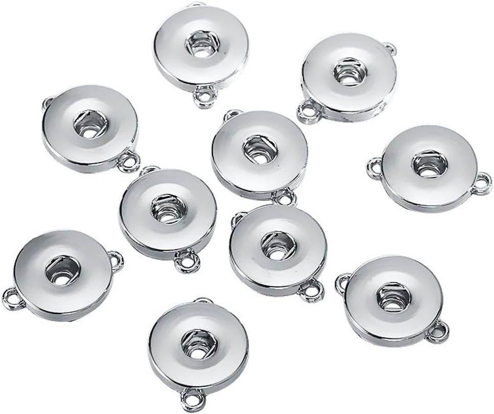 Amazon.com: DELORIGIN 12pcs Snap Button Jewelry Charms Connector Charms ...