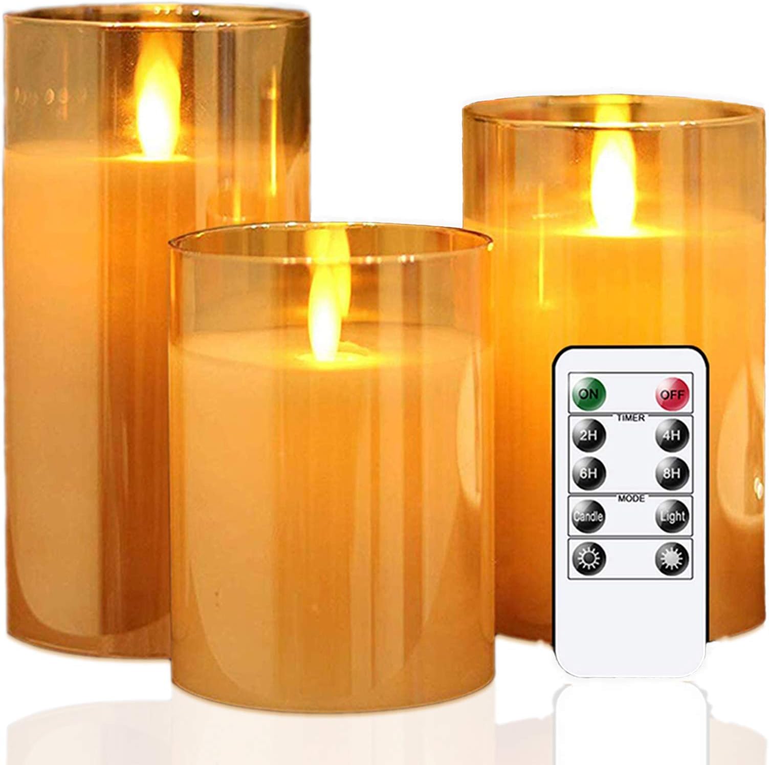 Flameless Led Candles Flickering, Candle Real Wax Fake Wick Moving ...