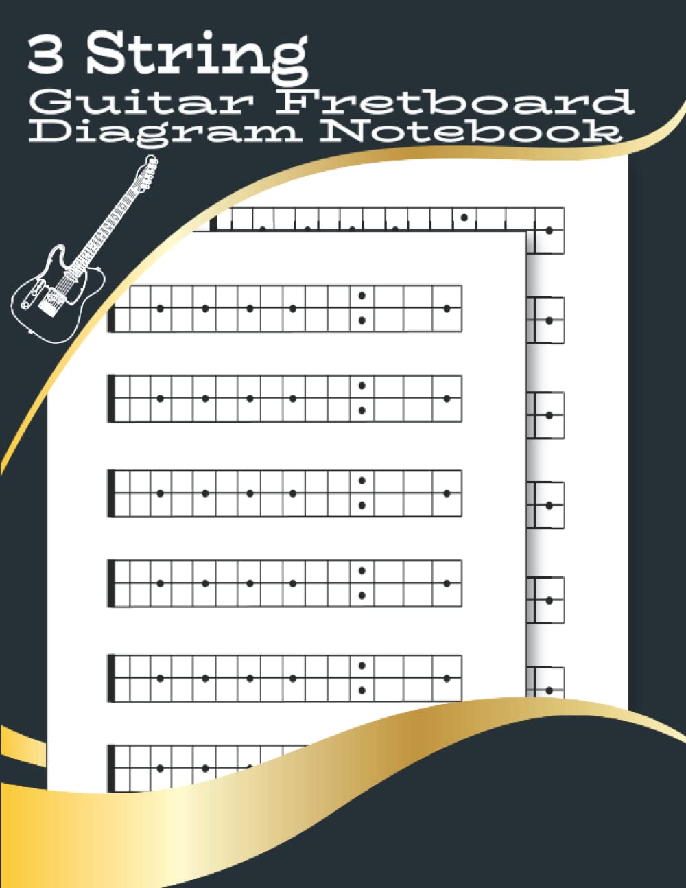 Buy 3 String Guitar Fretboard Diagram : Blank 3-String 15 Fret Guitar ...
