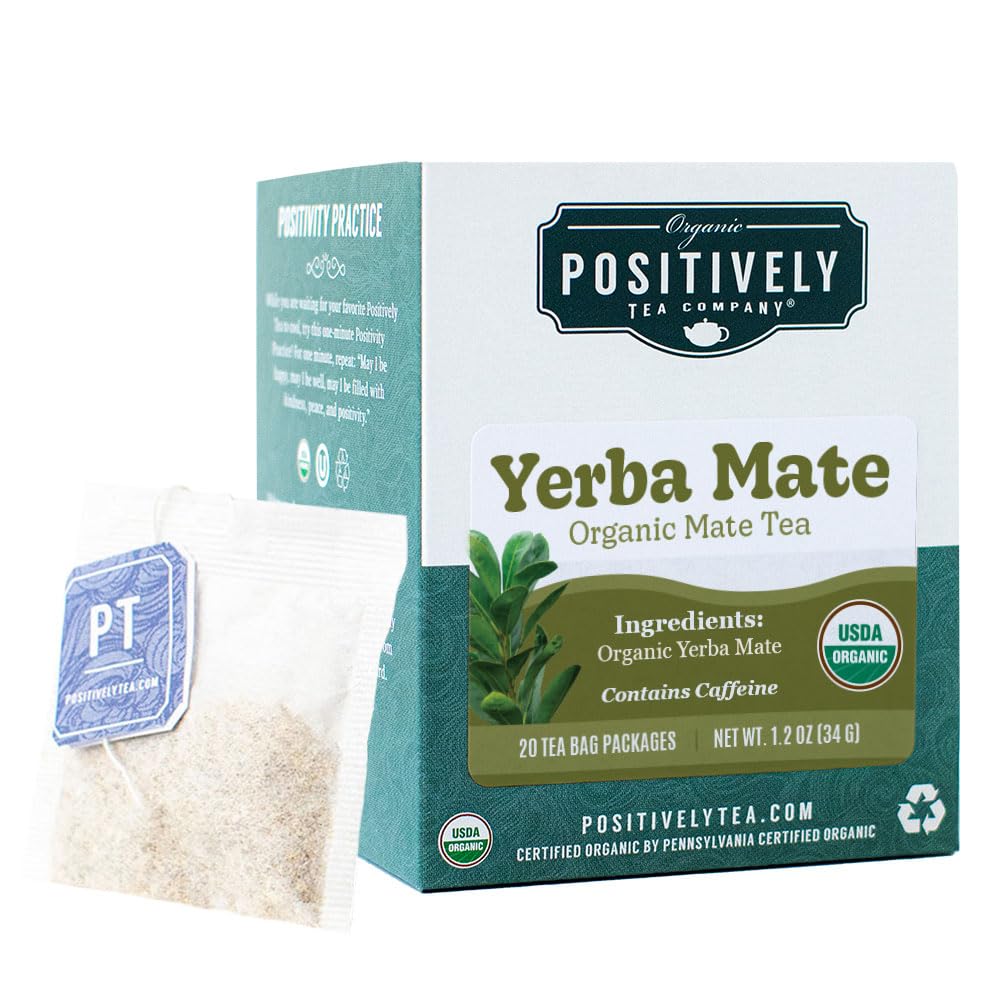 Amazon.com : Organic Positively Tea Company, Yerba Mate Tea Bags ...