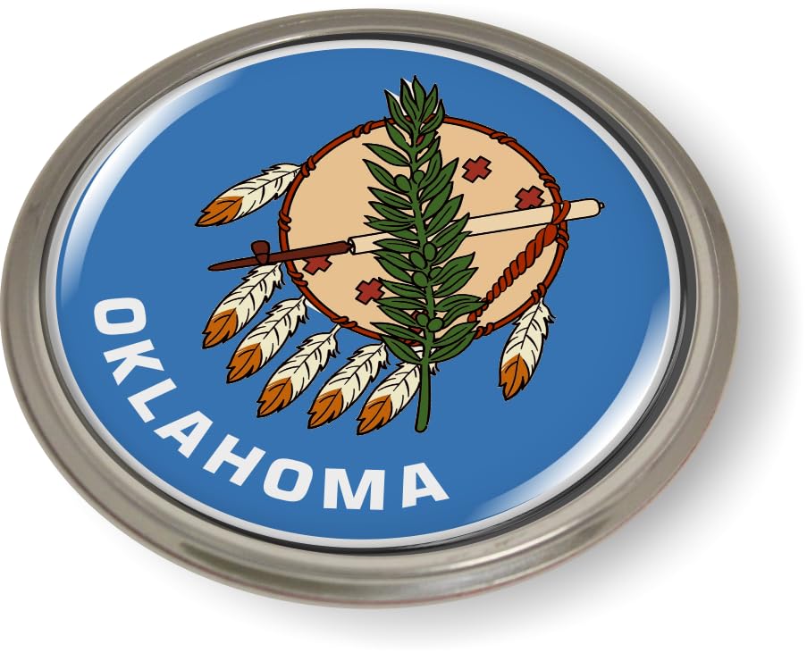 Oklahoma State Flag 3D Domed CAR Emblem Badge Sticker Round | eBay