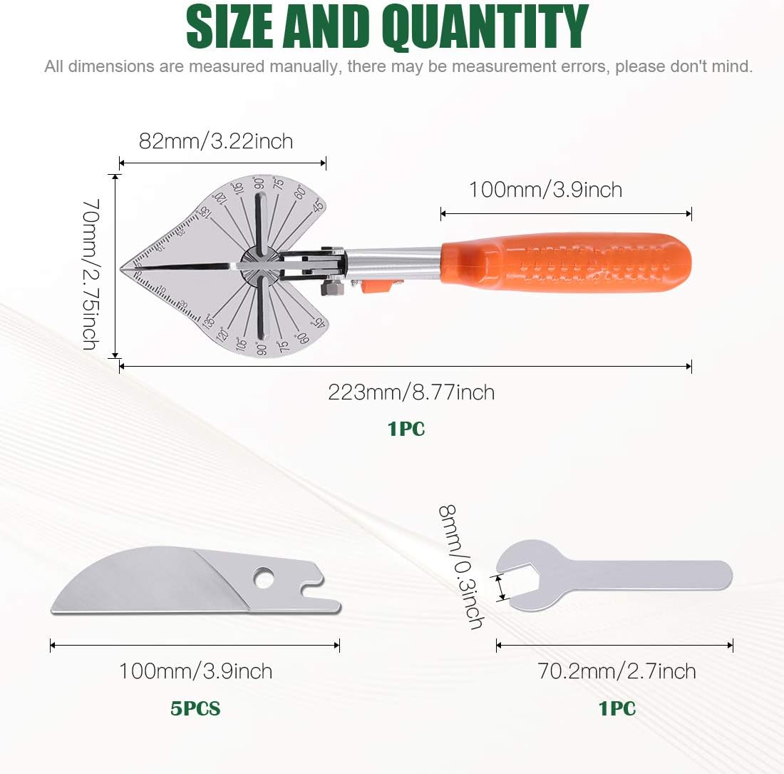 Keadic 7Pcs Multi Angle Miter Shear Cutter with Wrench and Upgrade ...