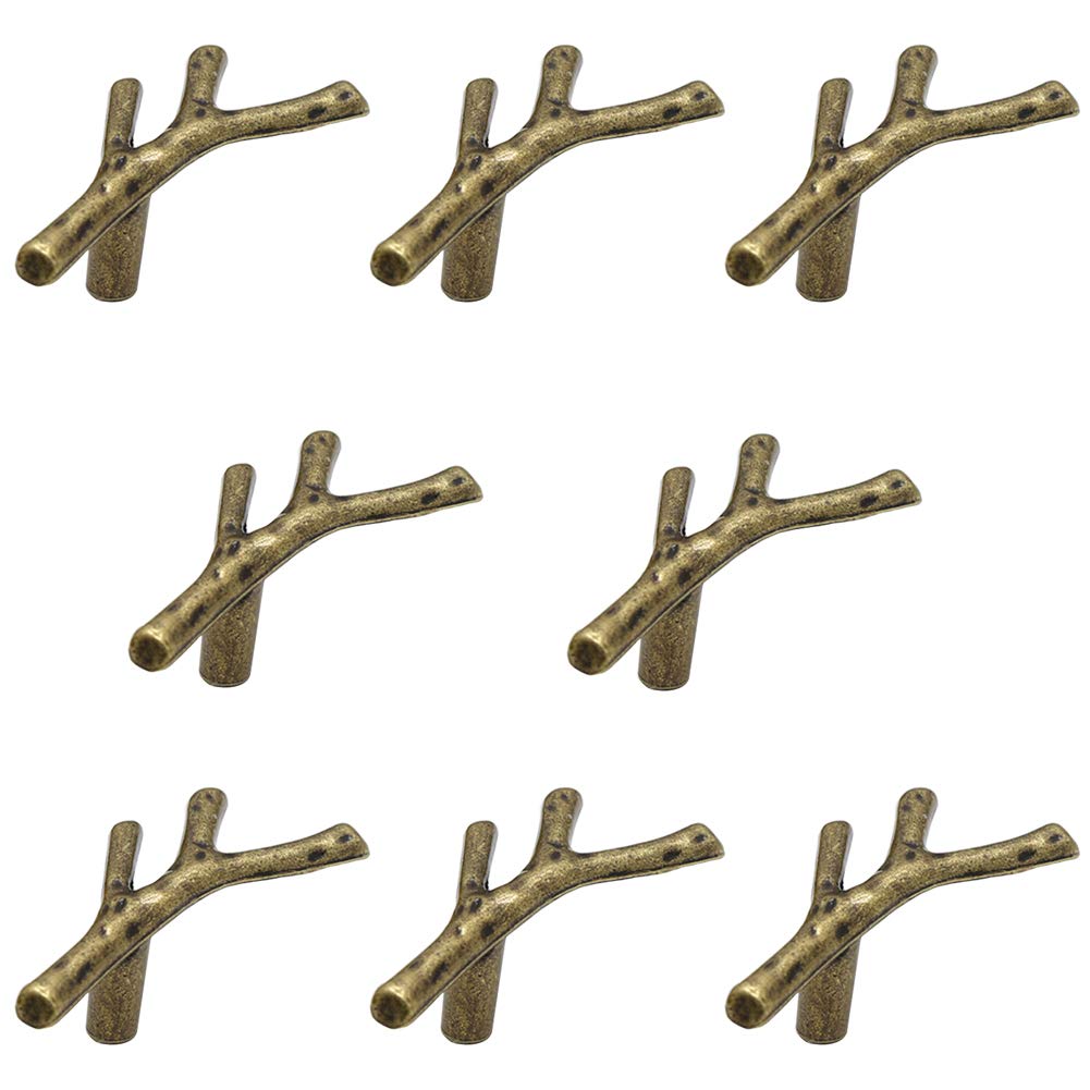 Geenite 8 Pack Twig Knobs Tree Branch Handles Drawer Knobs Fashion Zinc ...