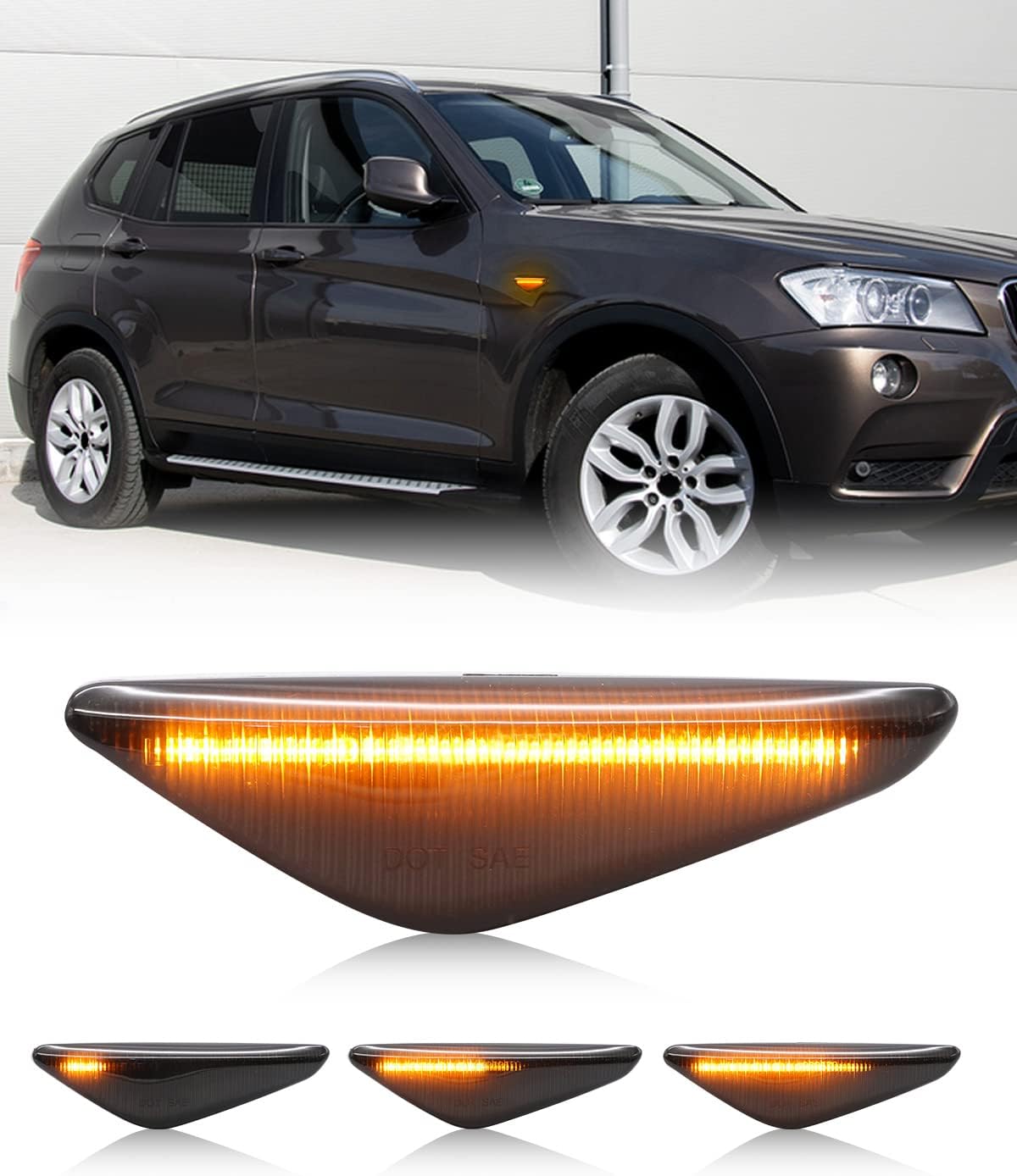 Amazon.com: Gempro LED Side Marker Sequential Amber Front Turn Signal ...