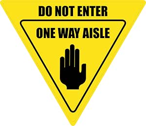 Amazon.com: Do Not Enter One Way Aisle with Icon Yield Metal Tin Sign ...