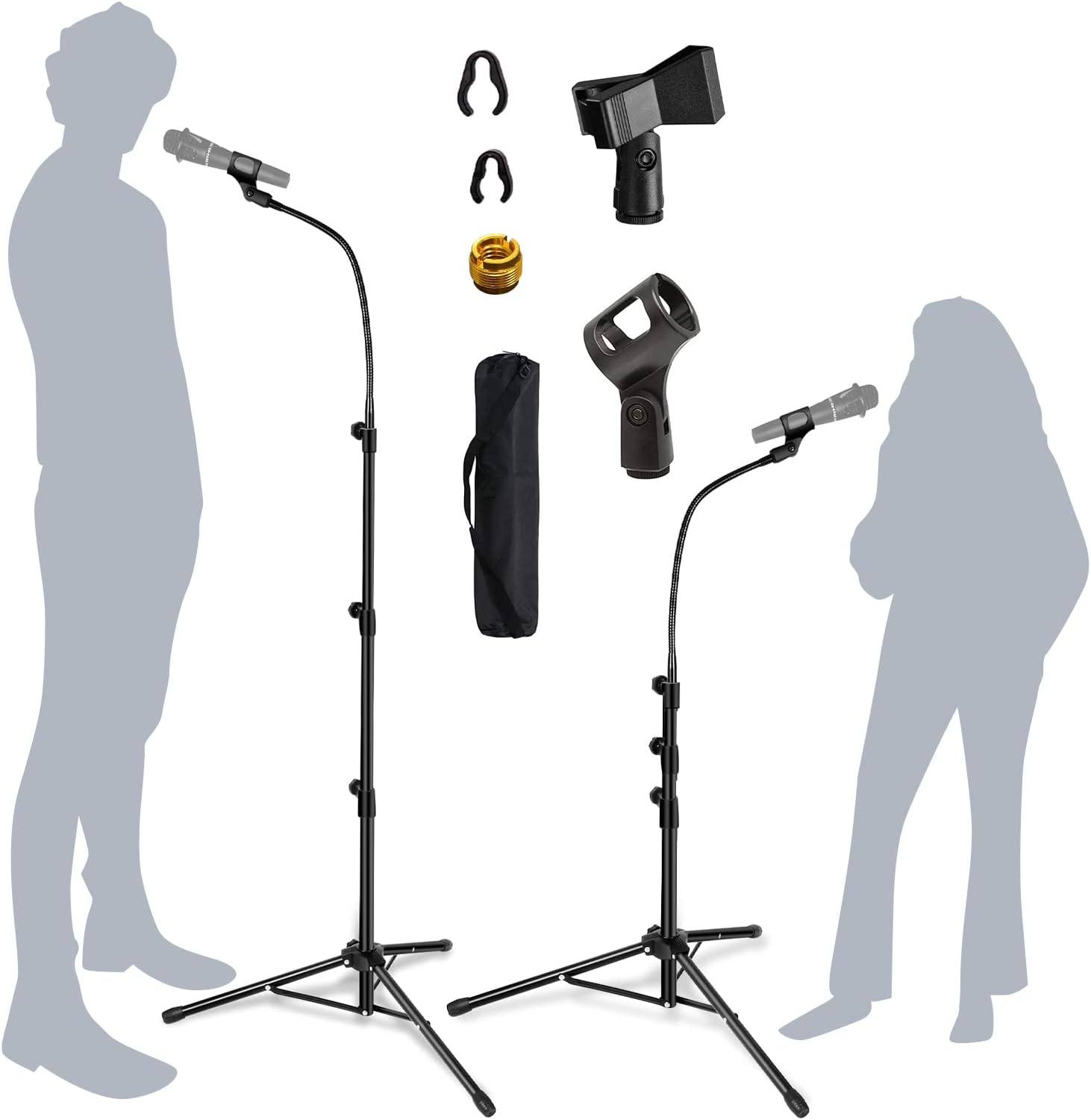 Mic stand, Tripod Boom Mic Stand with Carrying Bag, Height Adjustable ...