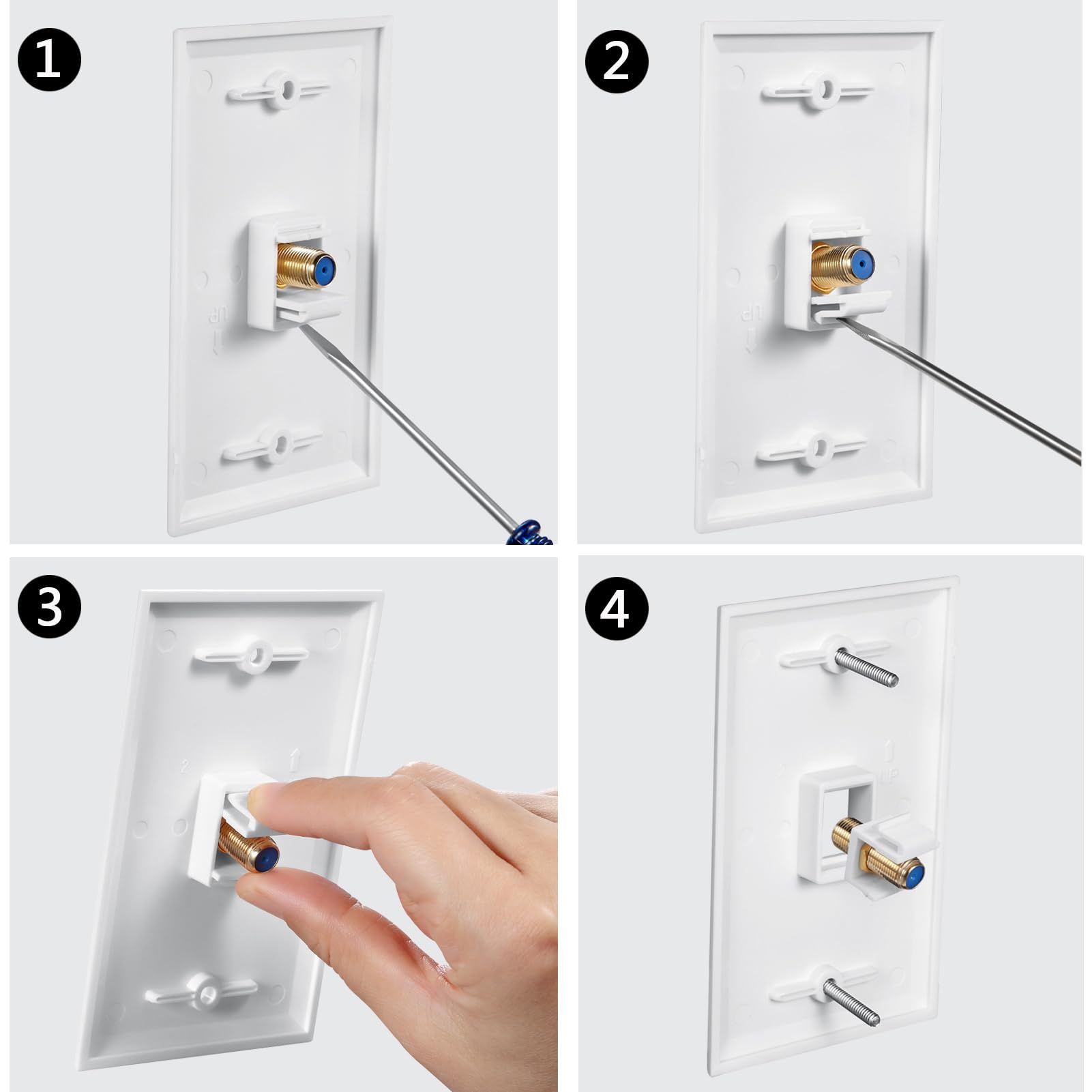 Snapklik.com : Gold-Plated Coax Keystone Jack, 20Pack Coaxial Cable ...