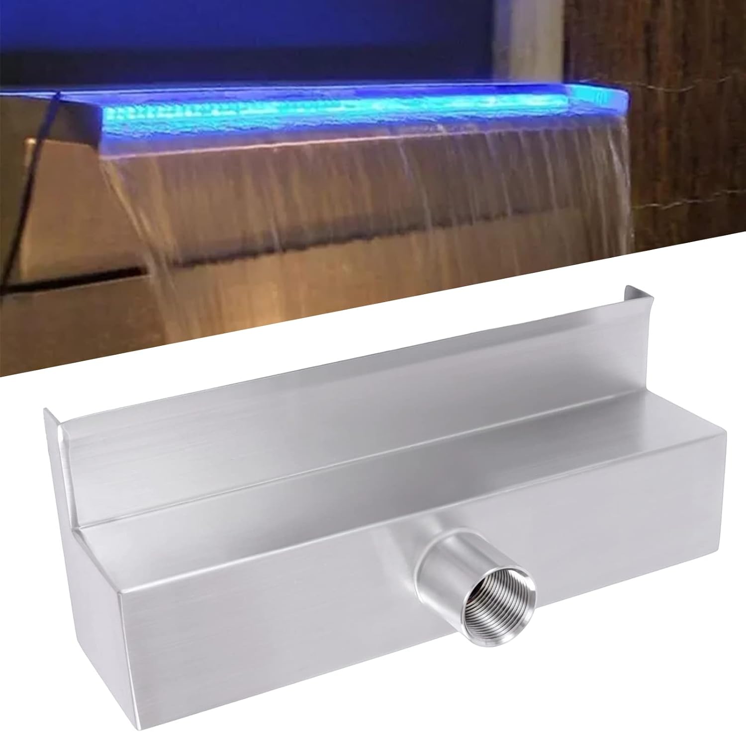 Amazon.com: Pool Fountain Stainless Steel, Pool Waterfall 11.8 * 4.5 ...