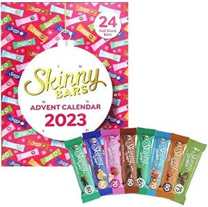 Skinny Bars Advent Calendar 468g - Chocolate Bars Christmas Advent 2023 - 24 Days Countdown to ...