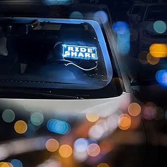 Amazon.com: LED Car Window Accessory RIDESHARE in Colorful LED with ...