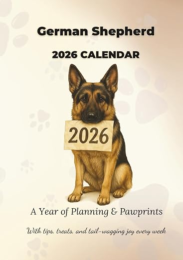 German Shepherd 2026 Calendar: A Year of Planning & Pawprints With Tips ...