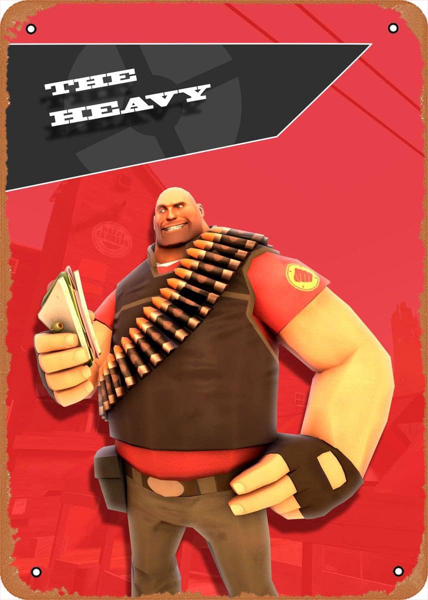 Amazon.com: HEAVY Tf2 Game Role Game Poster Anime Game Art Deco Tin ...