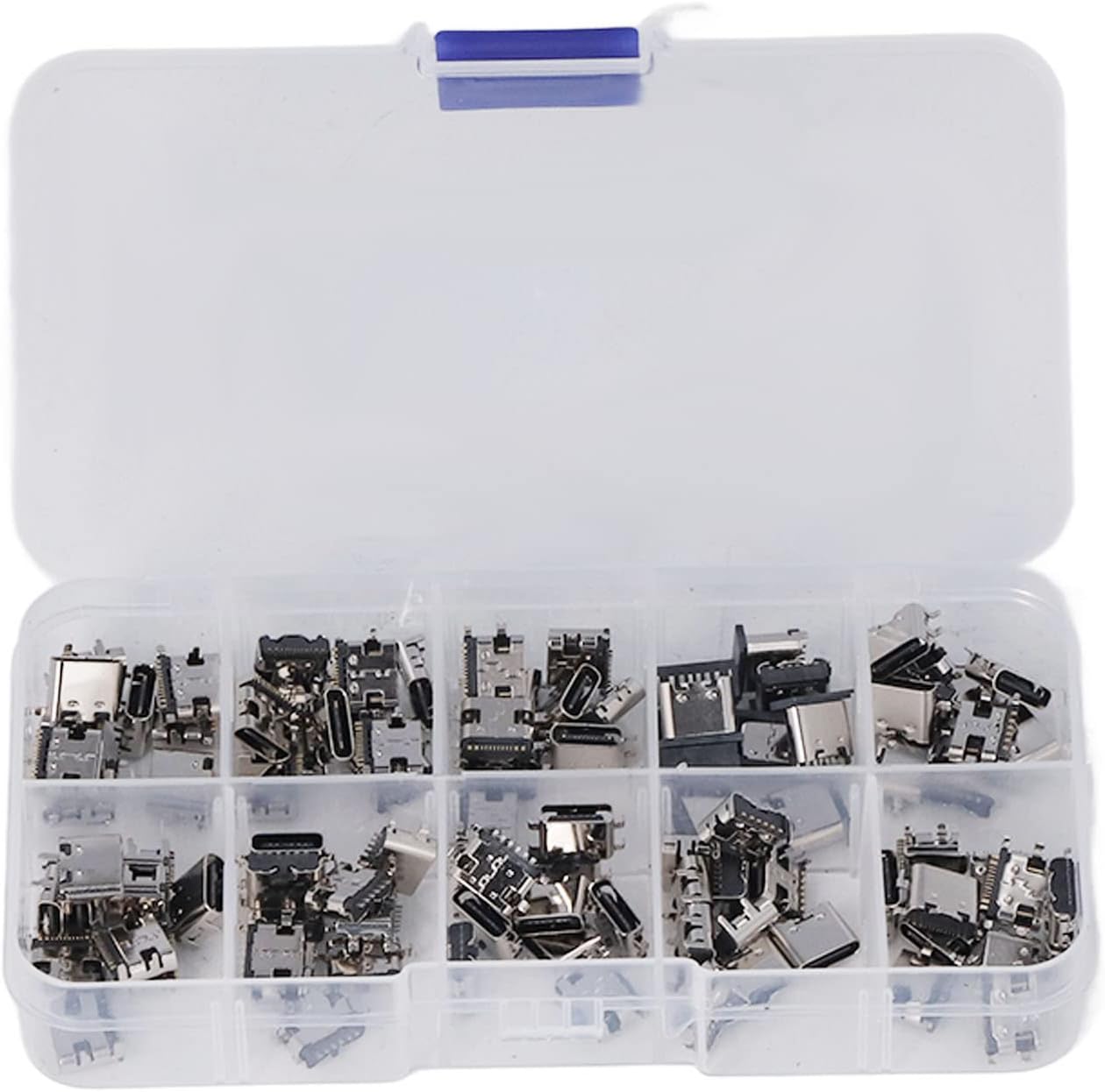 Amazon.com: Type C USB Connector Jack 100Pcs Type C USB Female Plug ...