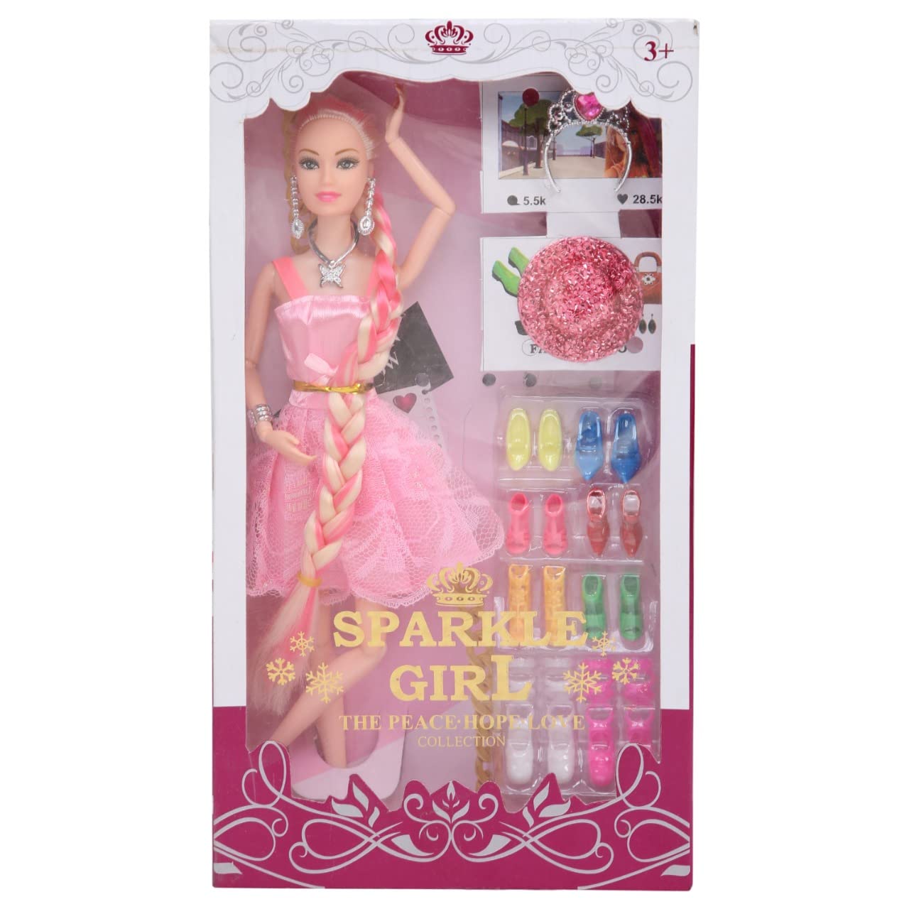 Prancing Unicorn Fashion Beauty Fancy Long Braided Hair Doll ...