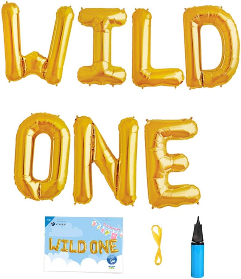 Amazon.com: 16 INCH WILD ONE Kids First Birthday Balloons, Wild One ...