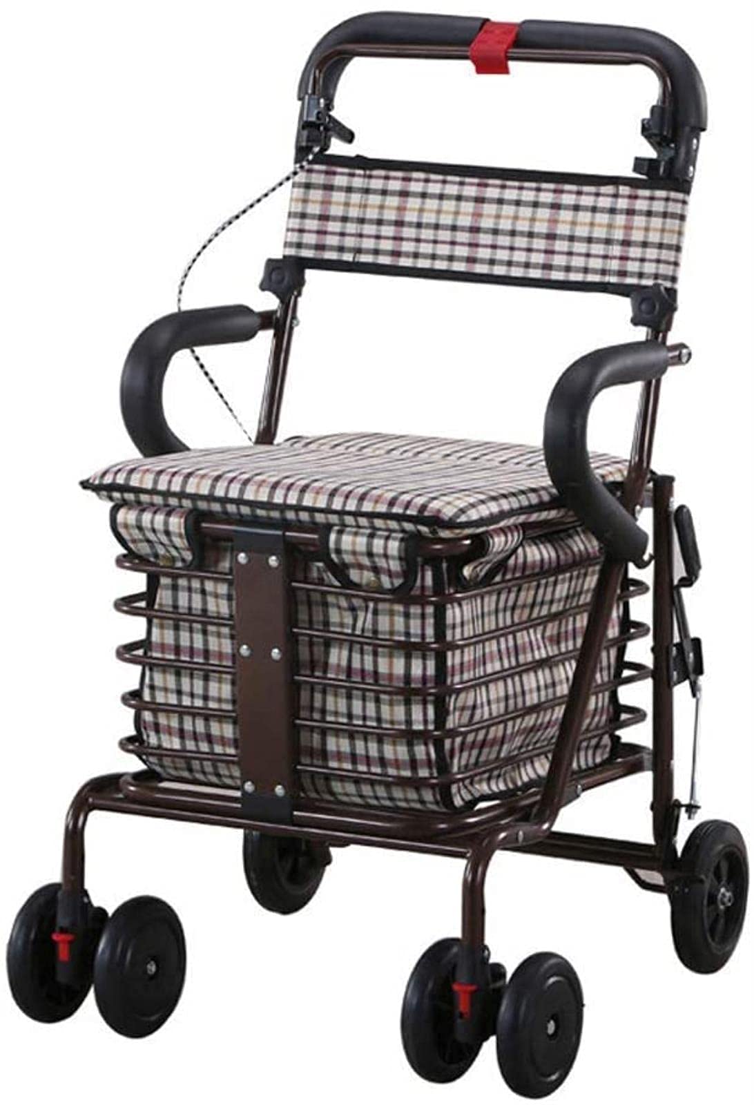 Rollator Walker Folding Shopping Cart Trolley Elderly Helper Folding ...