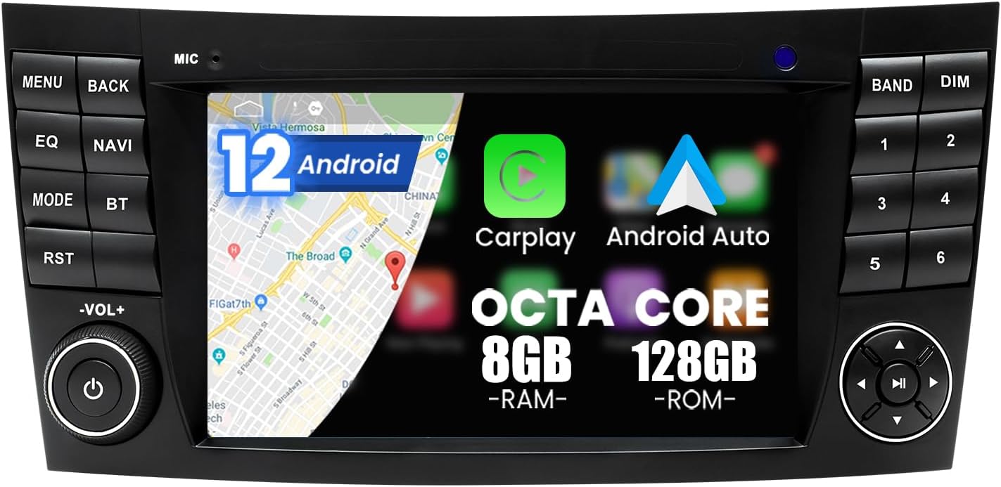 DYNAVIN Android Autoradio Navi für Mercedes E-Klasse W211 CLS C219; mit 4 * 100W DSP Verstärker ...