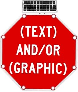 Amazon.com: 30" Solar Powered Flashing LED Stop Sign Custom, MUTCD ...