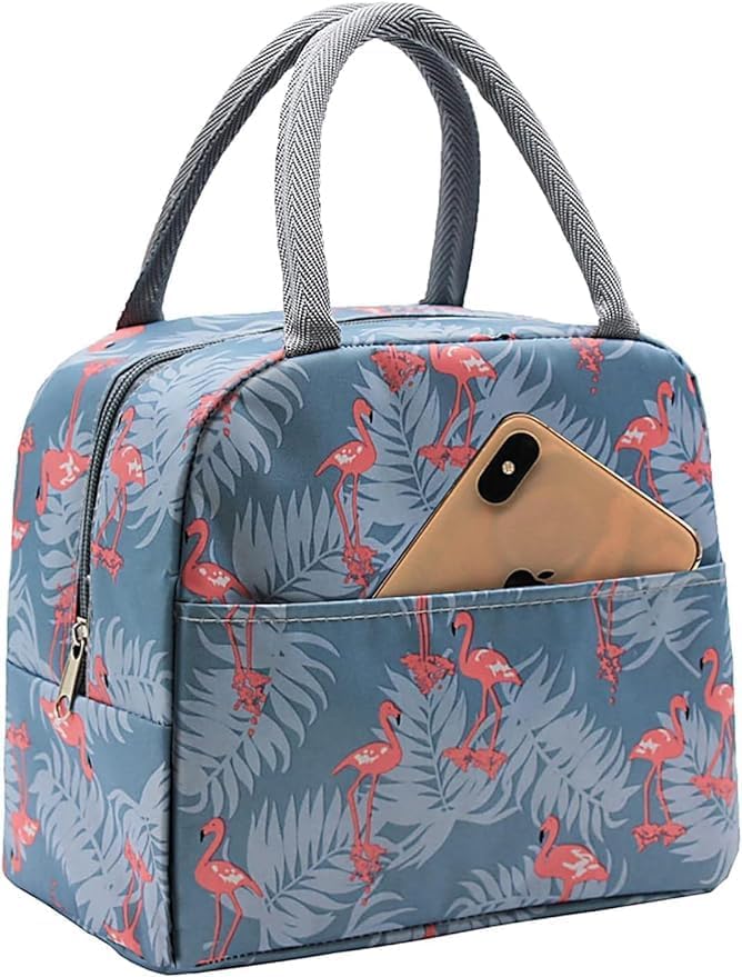 SLAYNE Portable Lunch Bag Insulated Canvas Tote Travel Tiffin Bag ...