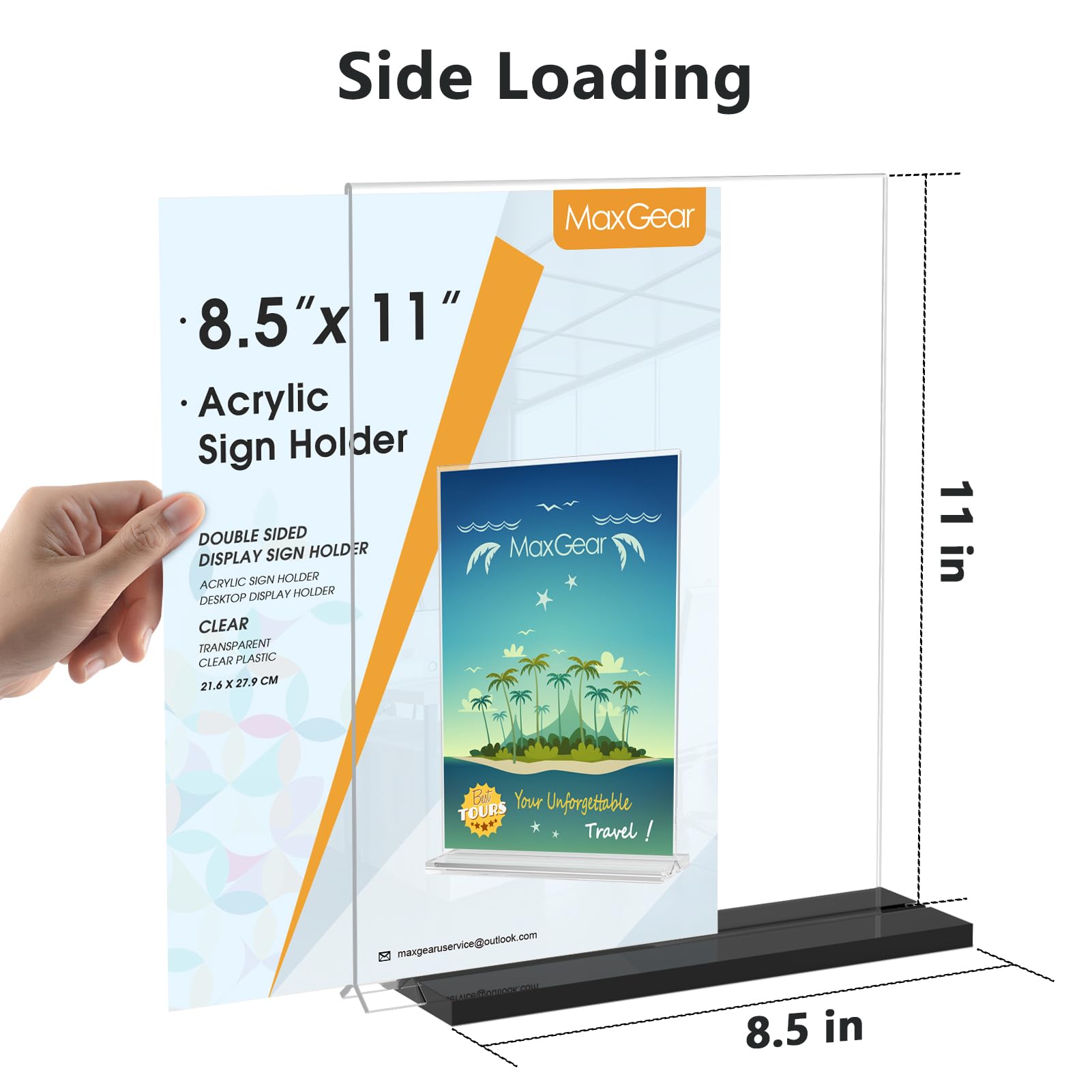 Snapklik.com : Acrylic Sign Holder 85x11 Vertical, 2 Pack Double Sided ...