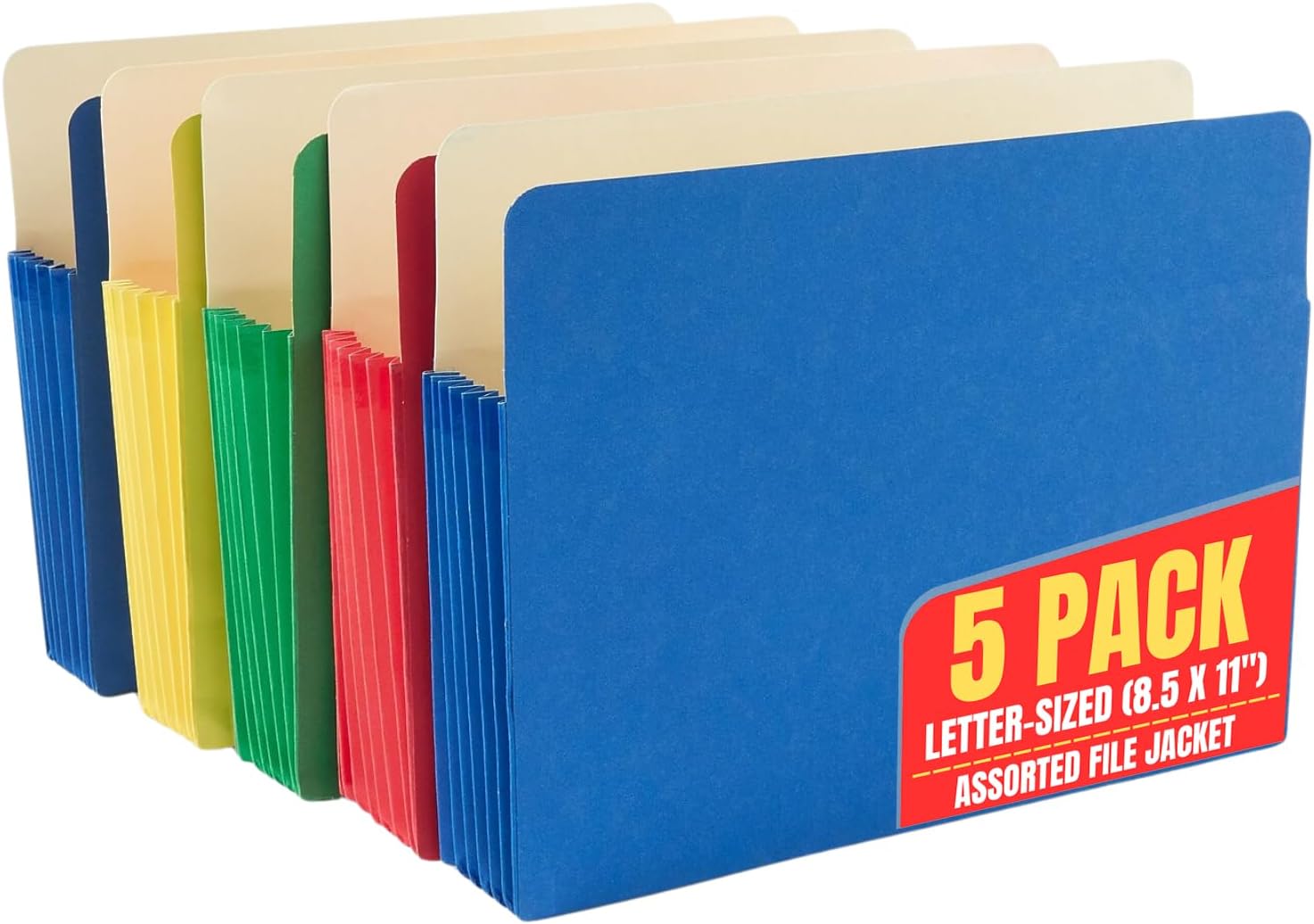 Amazon.com : 1InTheOffice File Jackets Letter Size, Expanding File ...