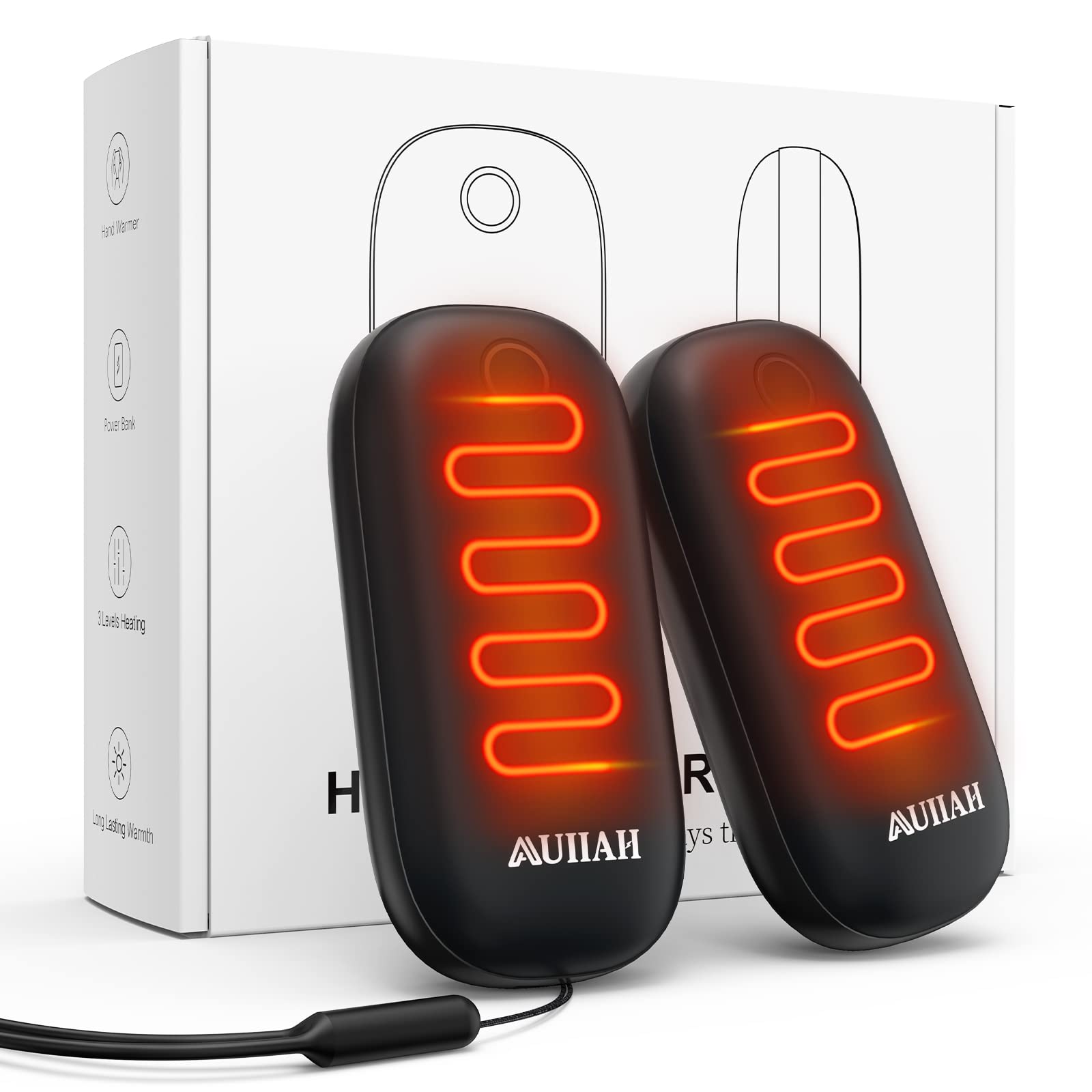 Hand Warmers, 12000mAh Electric Hand Warmers Rechargeable 2 Pack, Hand ...