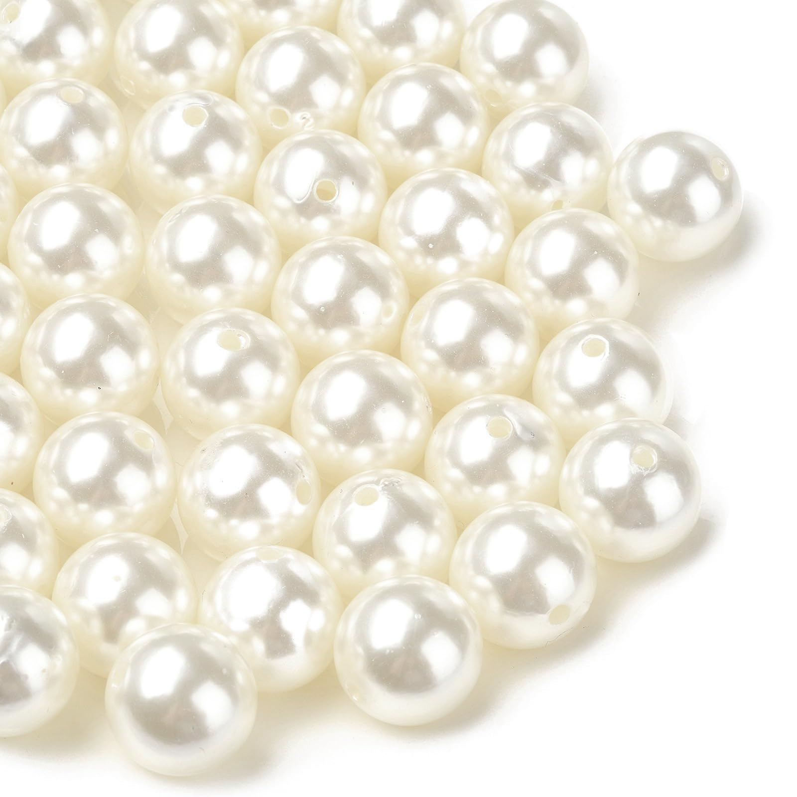 Amazon.com: DanLingJewelry 120Pcs 20mm White Acrylic Pearl Beads ...