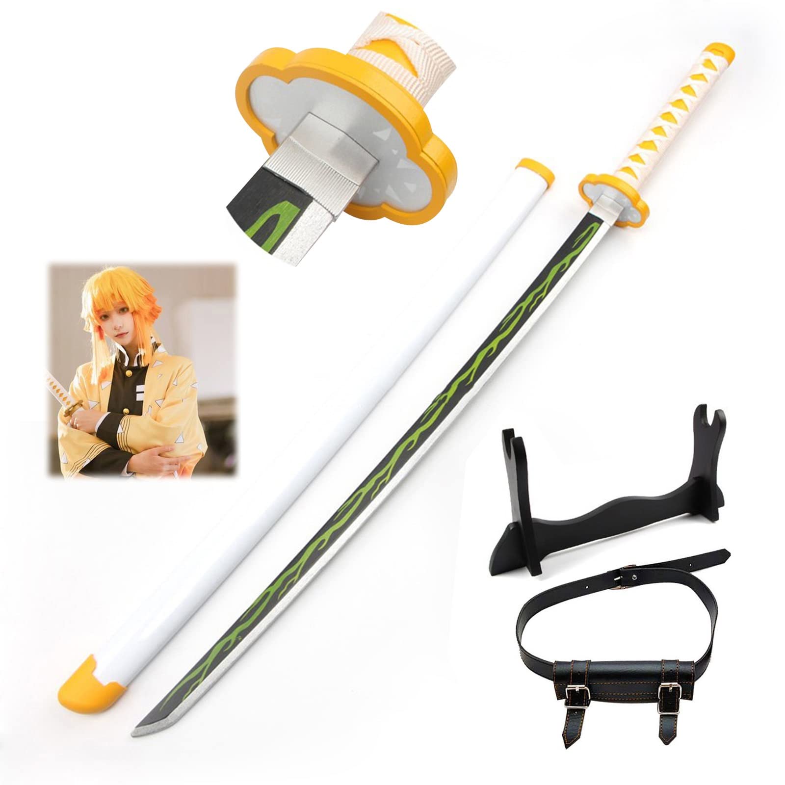 Buy LIUD 41″ Katana Demon Slayer Wooden Samurai Set Demon Slayer ...