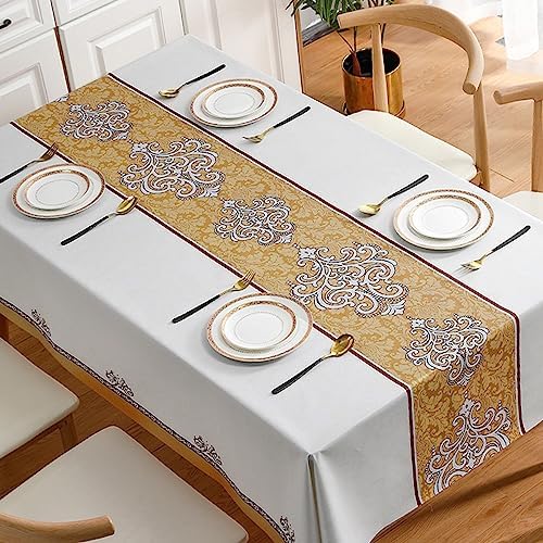 AGSYFFD Waterproof Tablecloth Wipeable Tablecloth Rectangular PVC Table ...