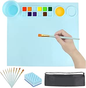 Amazon.com: Silicone Craft Mat, Silicone Painting Mat with Water Cup ...