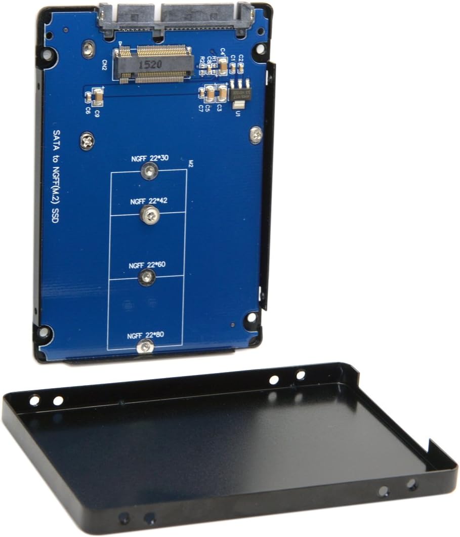 cablecc B+M Key Socket 2 M.2 NGFF (SATA) SSD to 2.5 SATA Adapter Card ...
