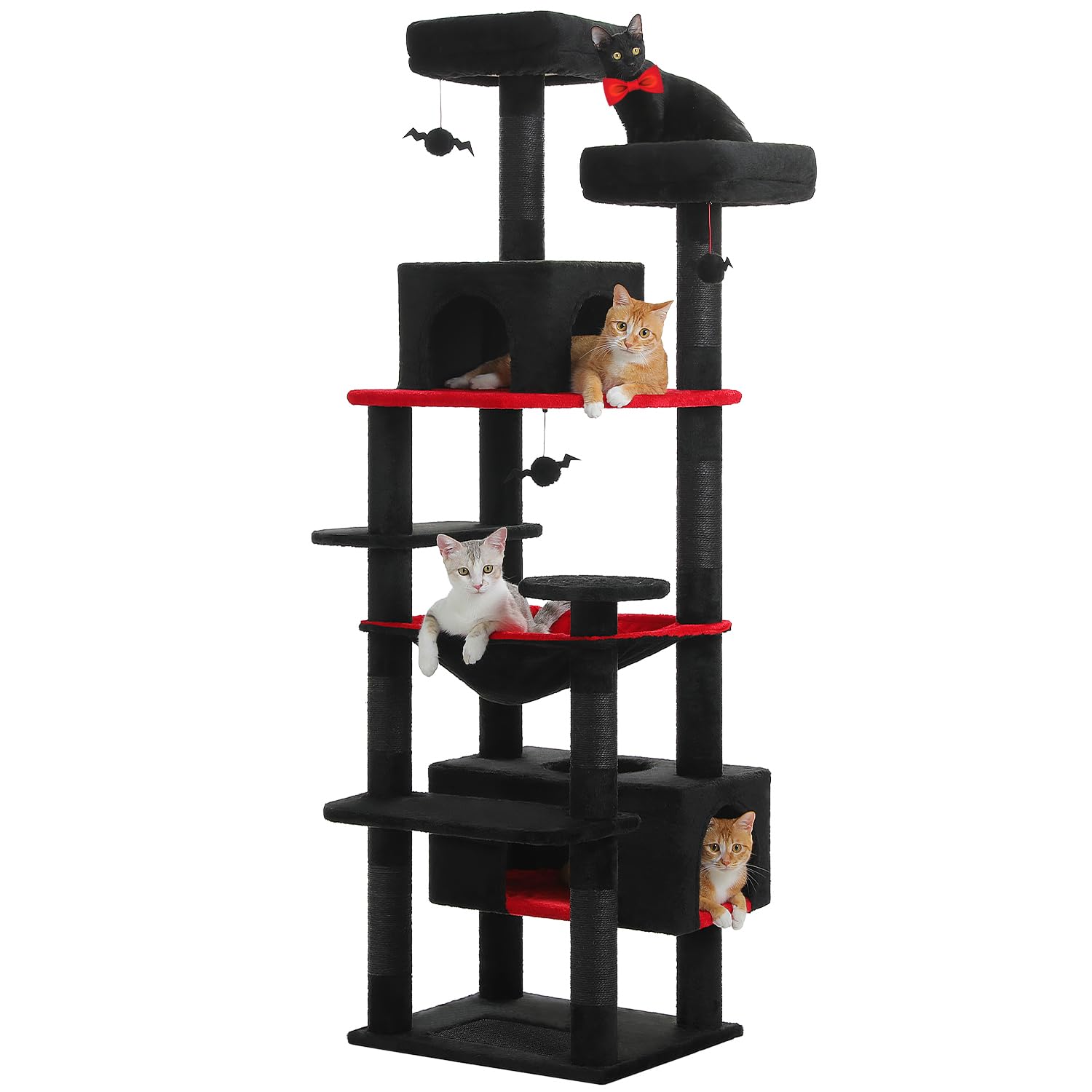 PAWZ Road 184cm Gothic Cat Tree with Sisal-Covered Scratching Posts and ...