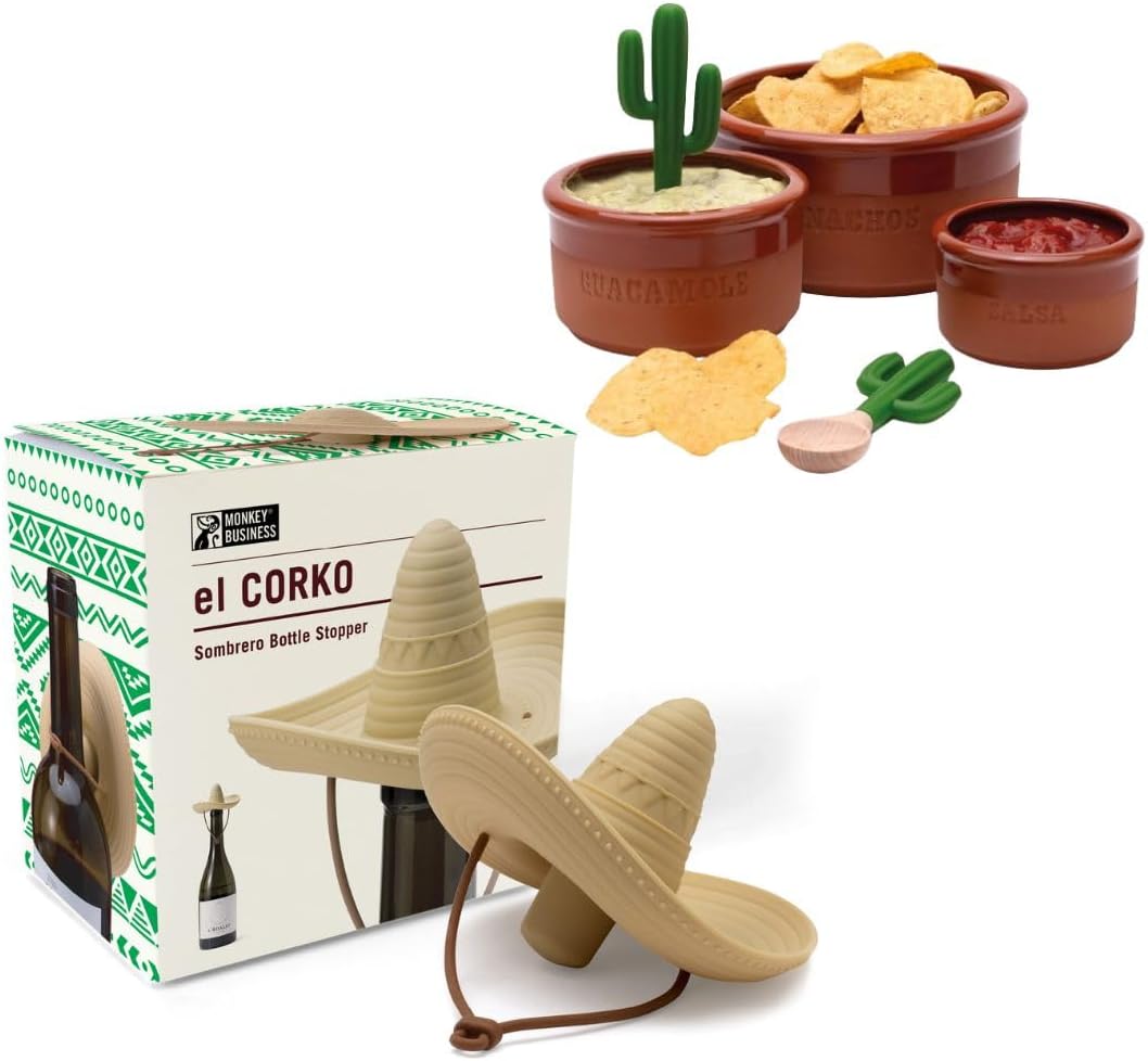 Amazon.com: Monkey Business El Corko Bottle Stopper & Bowlero Dipping ...