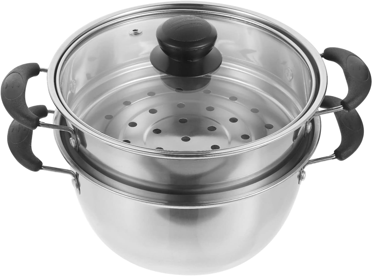 Angoily Stainless Steel Stock Pot with Steamer - Heavy Duty Food ...