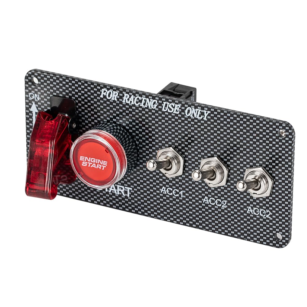 12V Racing Switch Panel Kit 5 in 1 Carbon Fiber Car Ignition - Ignite ...