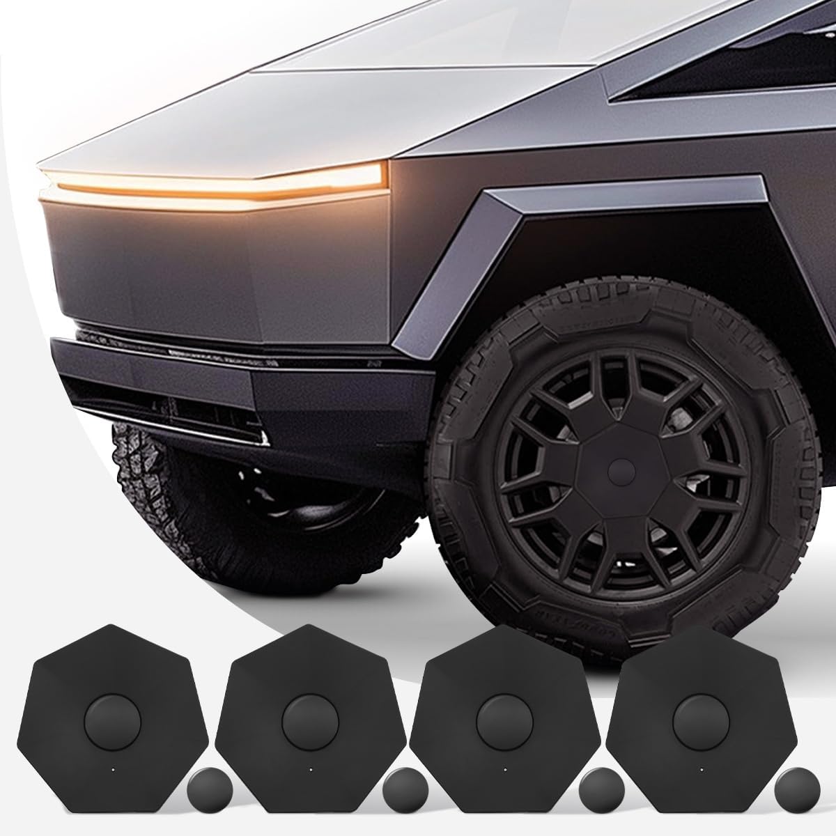Amazon.com: GAYARI Full Coverage Wheel Center Caps for Tesla Cybertruck ...