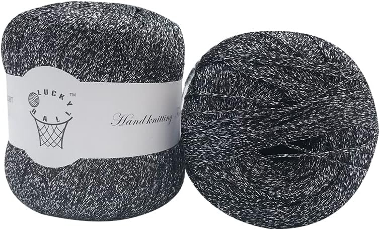 Amazon.com: 2PCS Metallic Crochet Thread,Yarn for Crocheting,Metallic ...