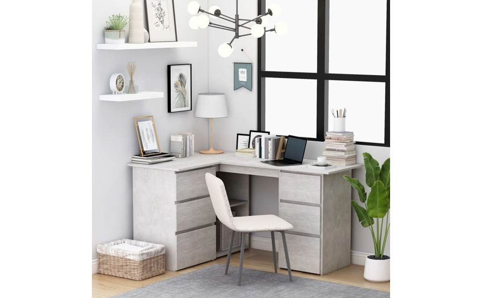 Watch vidaXL Corner Desk Chipboard Desk Office Home Multi Colors on ...