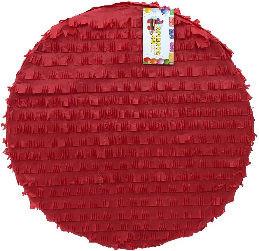 Amazon.com: APINATA4U Round Shape Solid Color Red Pinata for DIY ...